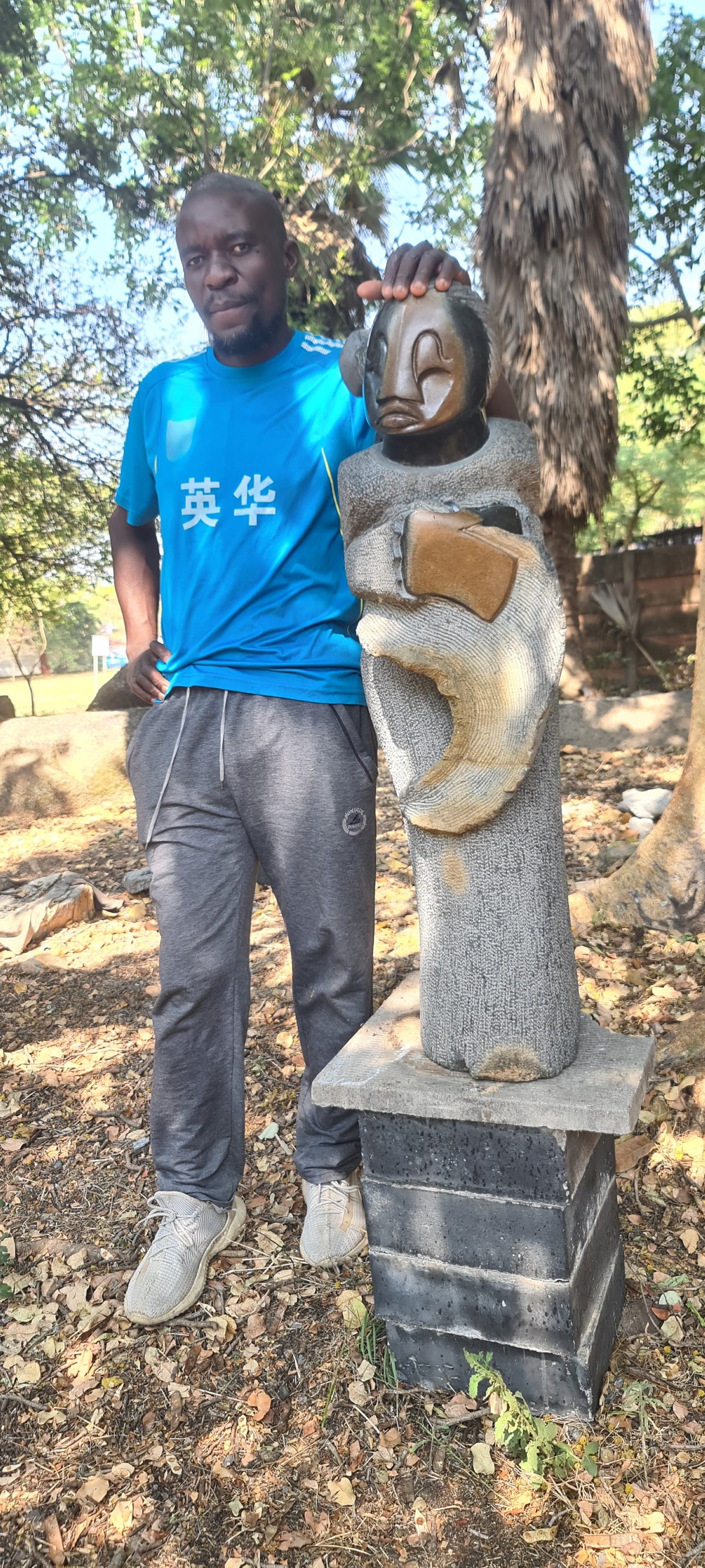 Mother and Daughter Sculpture on Springstone Rock Carved by Jorum - Etsy