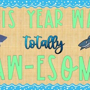 End of Year Bulletin Board Letters-shark Theme - Etsy