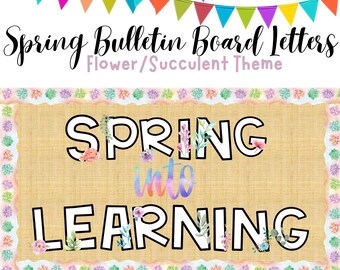 Spring Flowers Bulletin Board Letters Classroom Decor - Etsy