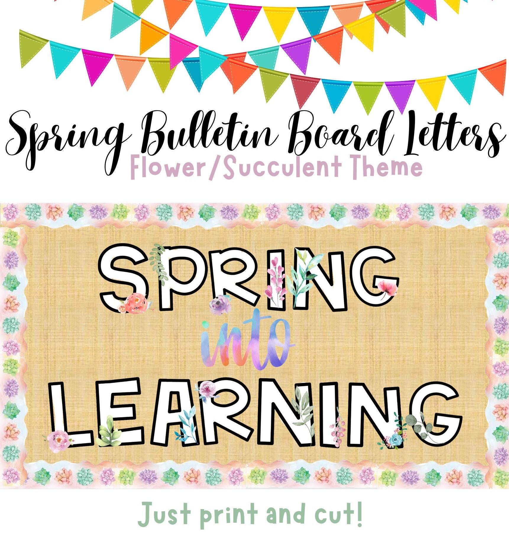 Spring Bulletin Board Letters - Etsy