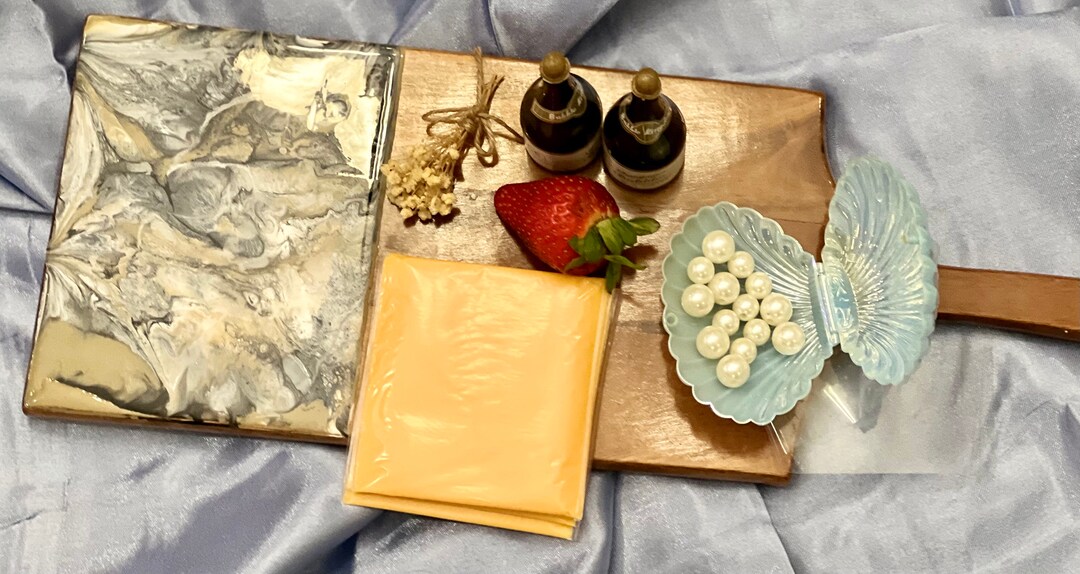 Beautiful Beach Charcuterie Board, Ocean Grazing Board, Custom Resin ...