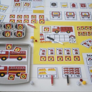 Preschool Learning THEME / Firetruck Fire Firefighter / - Etsy