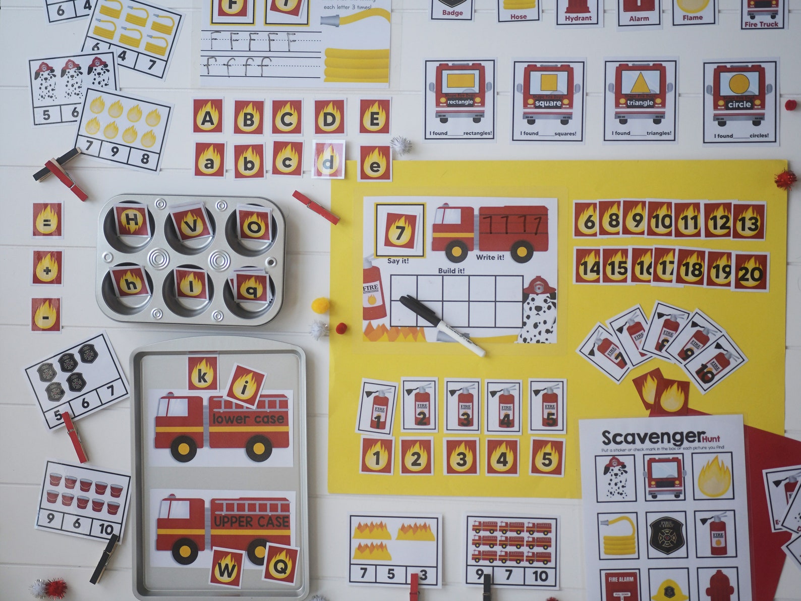 Preschool Learning THEME / Firetruck Fire Firefighter / - Etsy