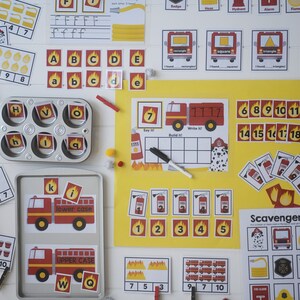 Preschool Learning THEME / Firetruck Fire Firefighter / - Etsy