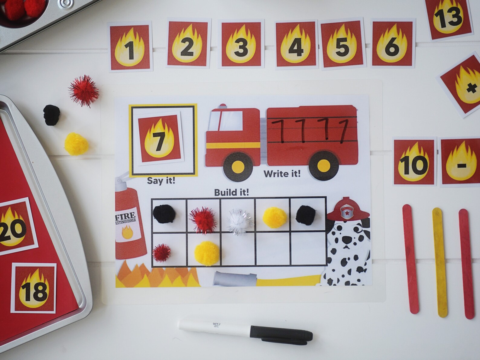 Preschool Learning THEME / Firetruck Fire Firefighter / - Etsy