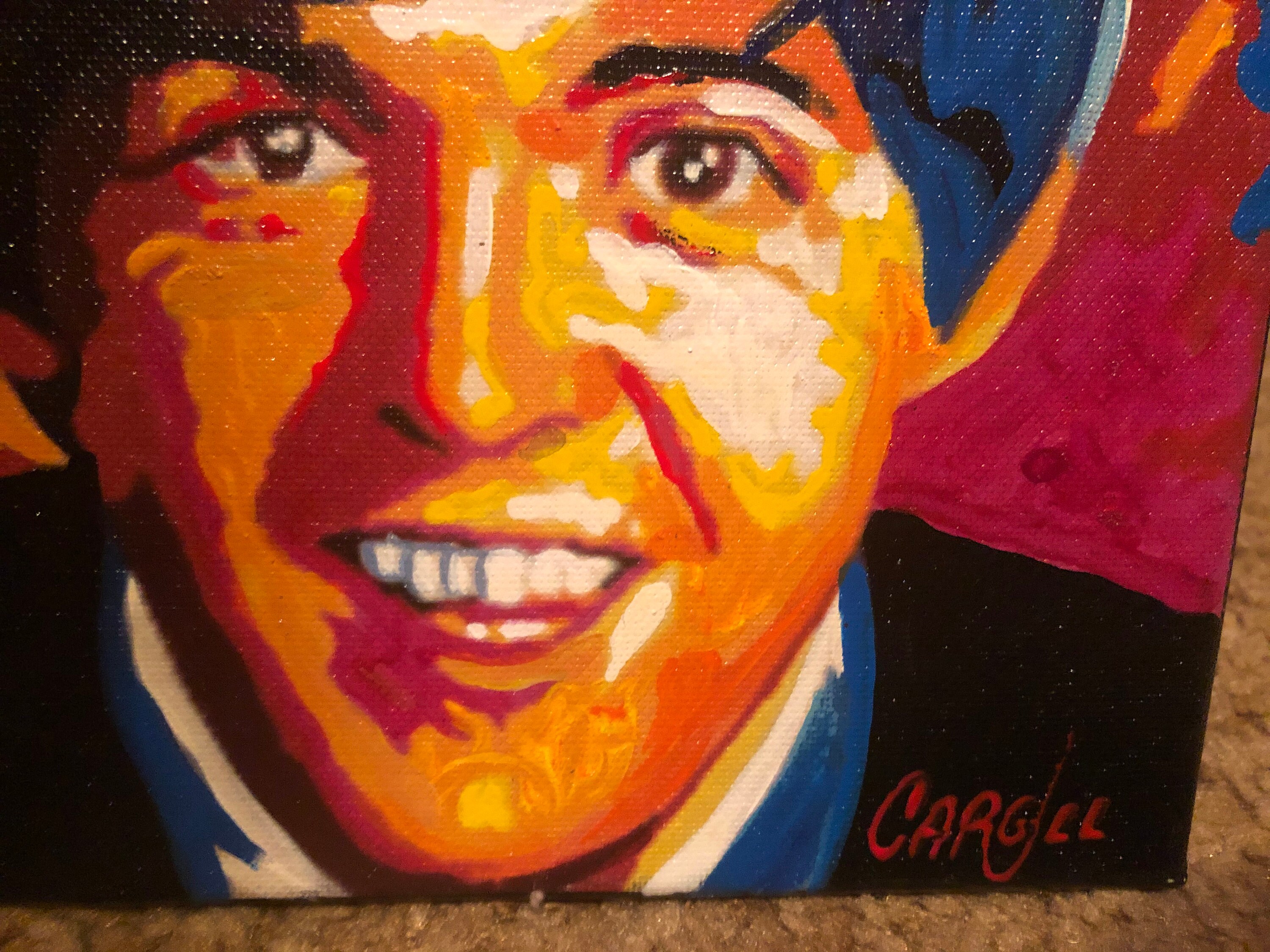 BEATLES Original Acrylic Painting by Artist CHRIS CARGILL Signed 18in ...