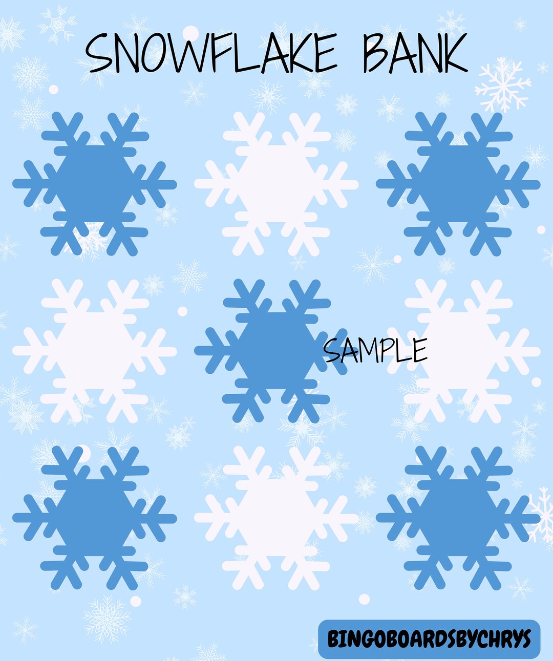 Snowflake Bank Credit Board - Etsy