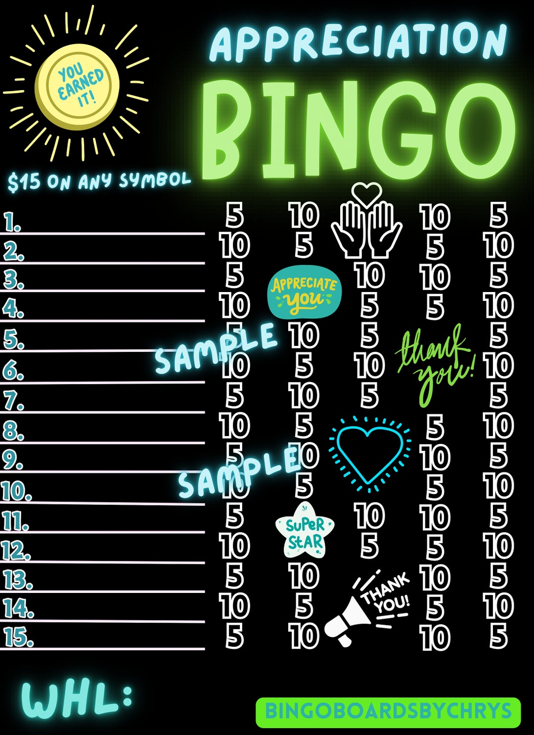 Bingo Appreciation Board - Etsy