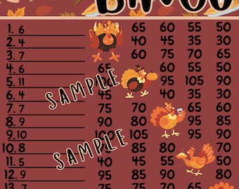 110 Wta Bingo Board - Etsy