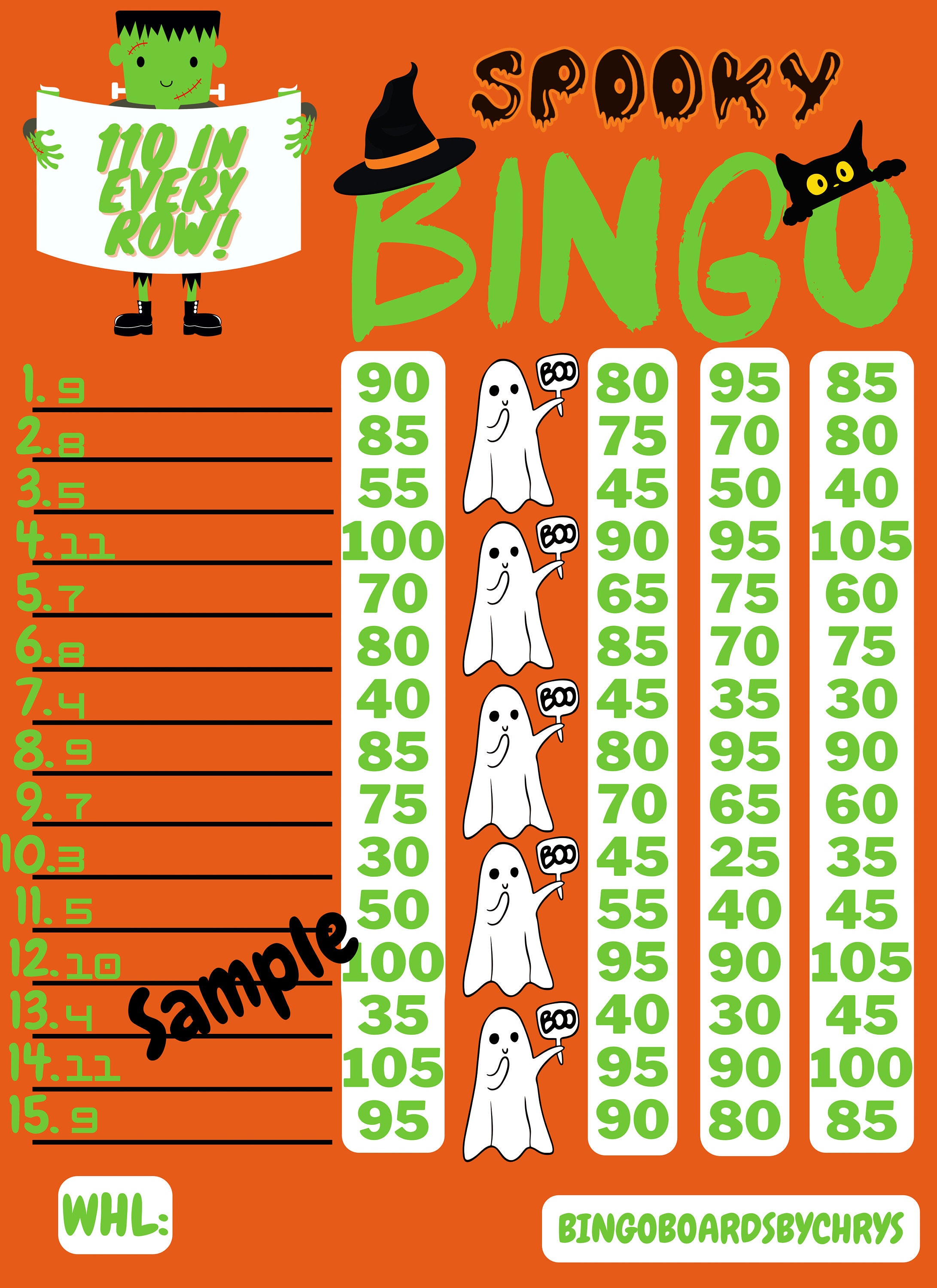 Fall/ Halloween 100-110 WTA Bingo Boards! - Etsy