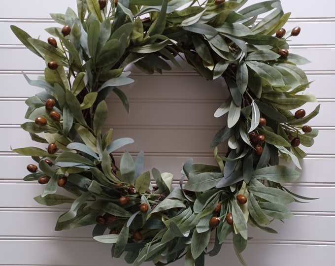 Year Round Olive Branch Wreath, Everyday Olive Branch Front Door Wreath ...