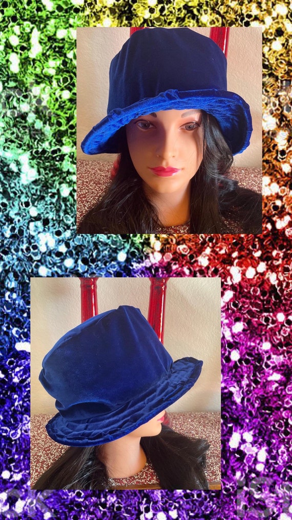vintage velvet wire hat - Gem