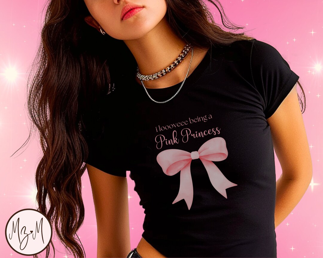 I Love Being A Pink Princess Baby Tee Coquette Bow Baby Tee Pink ...