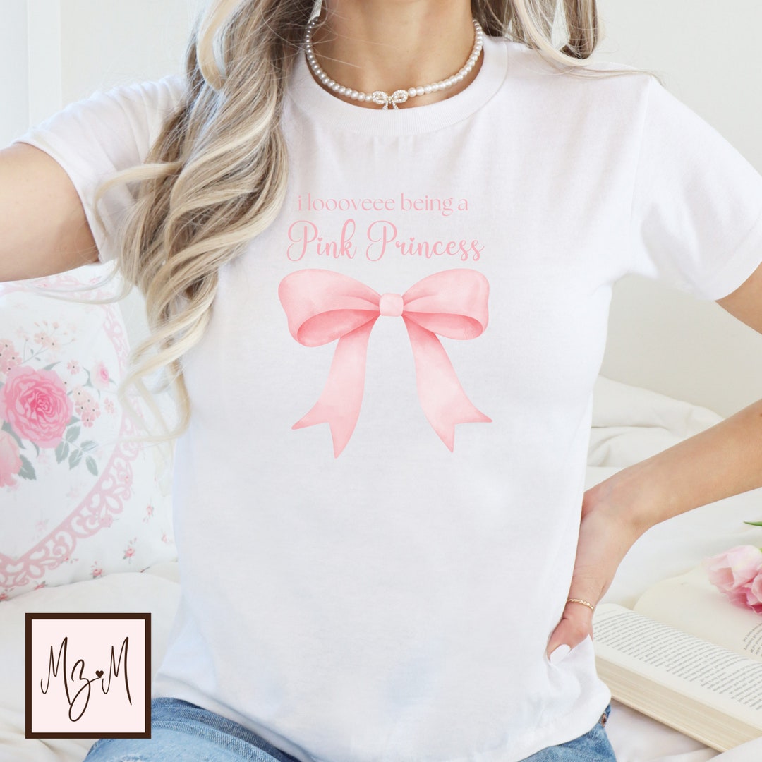 I Love Being A Pink Princess Baby Tee Coquette Bow Baby Tee Pink ...