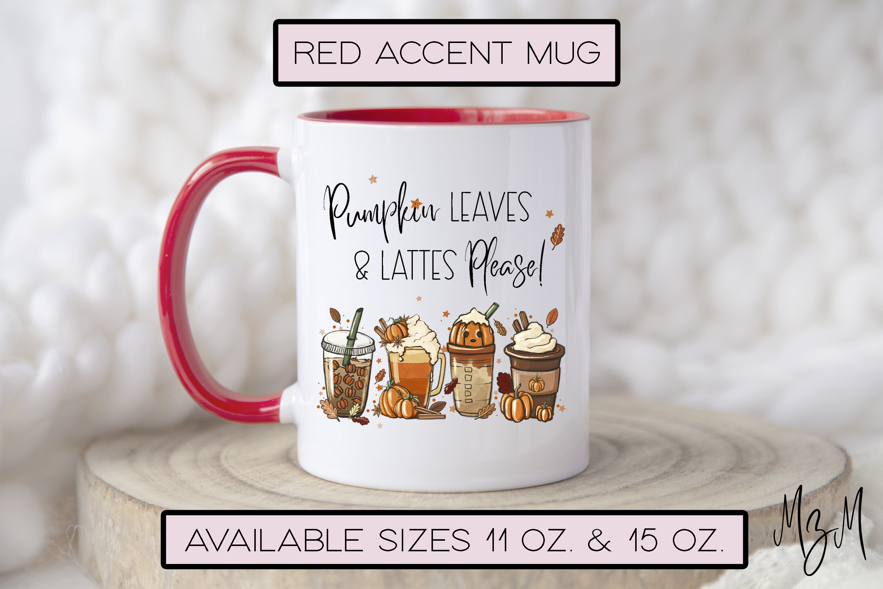 Pumpkin Spice Latte Mug: Fall Leaves & Lattes Design - Etsy