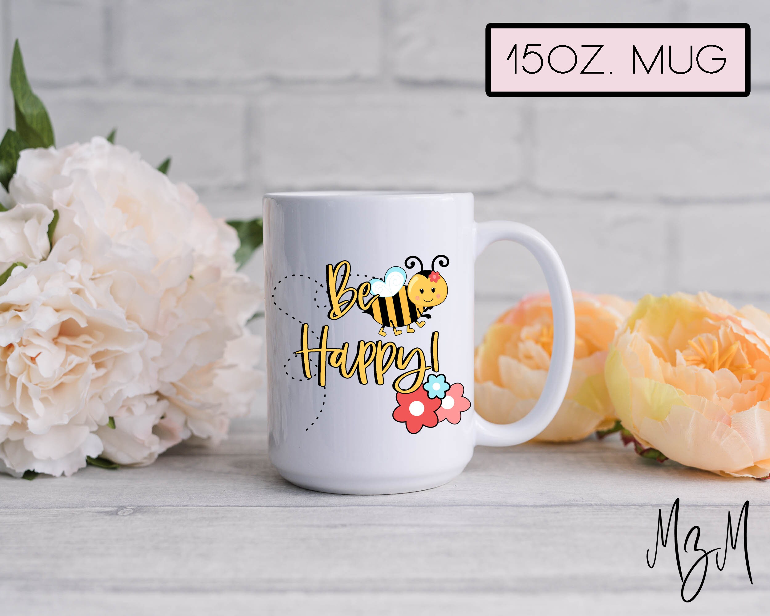 Be Happy Mug | Bee Happy | Bee Mug | Bee Cup | Save the Bees | Queen ...