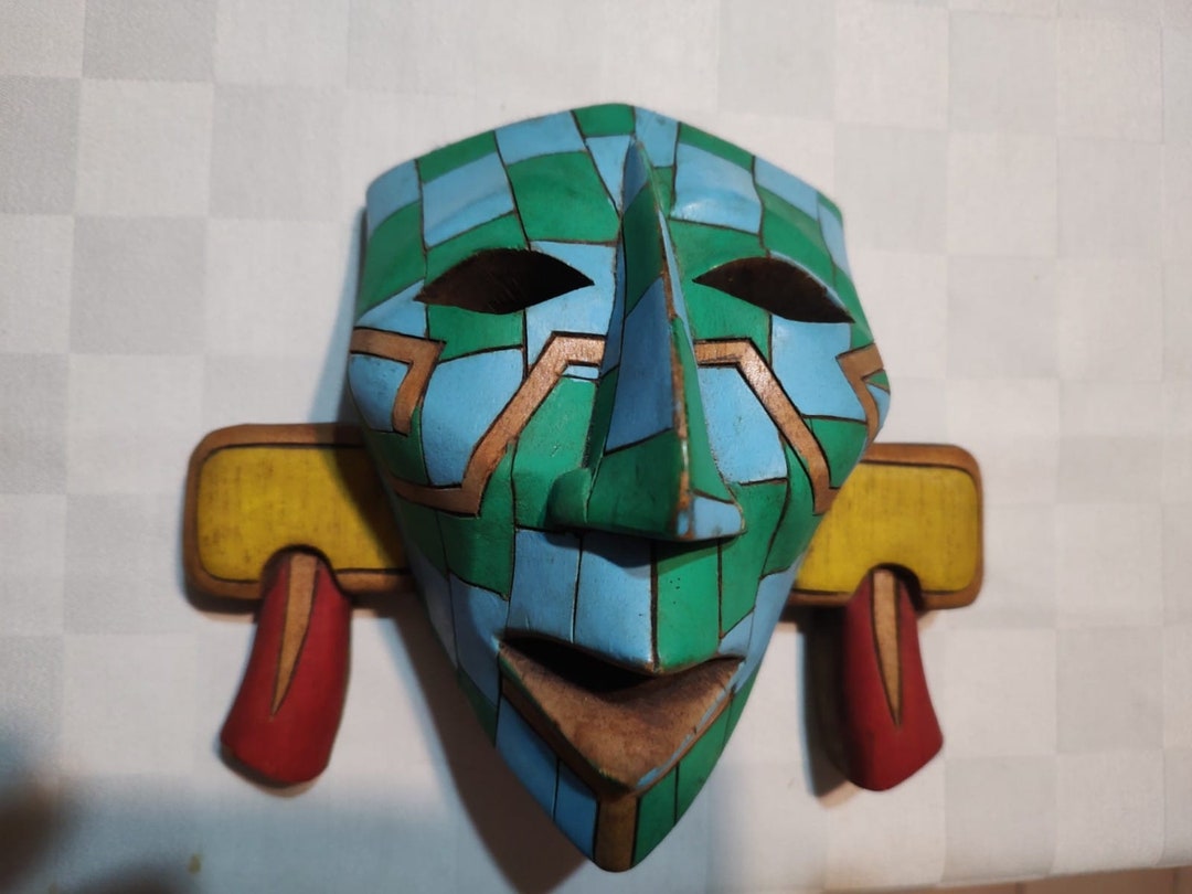 Mascara Madera Cedro Chac Mool Chichén Itzá Jose 2 - Etsy