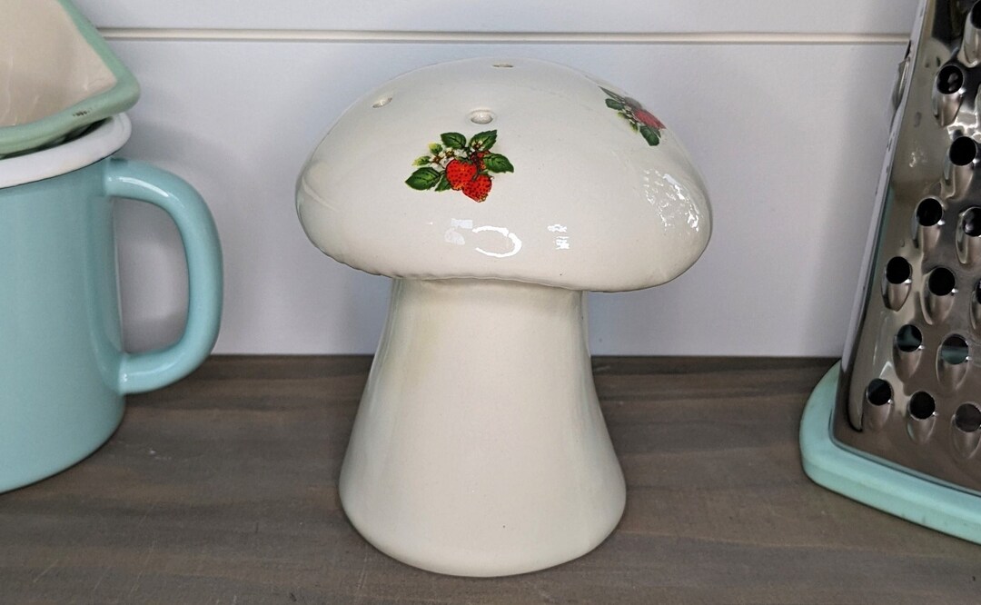 Vintage Large Ceramic Mushroom Strawberry Spice Season Shaker - Etsy