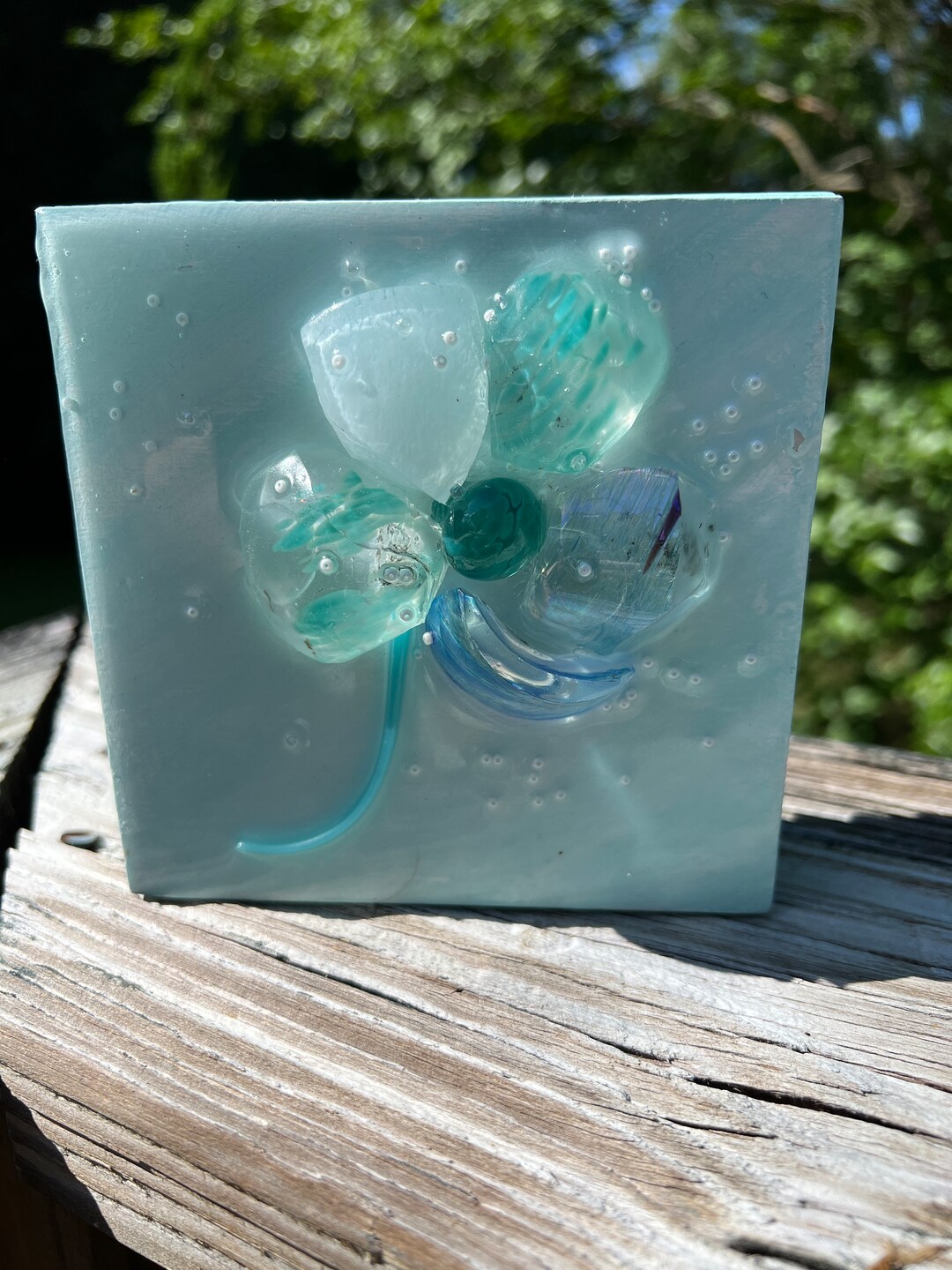 Glass Flower, Shades of Blue - Etsy