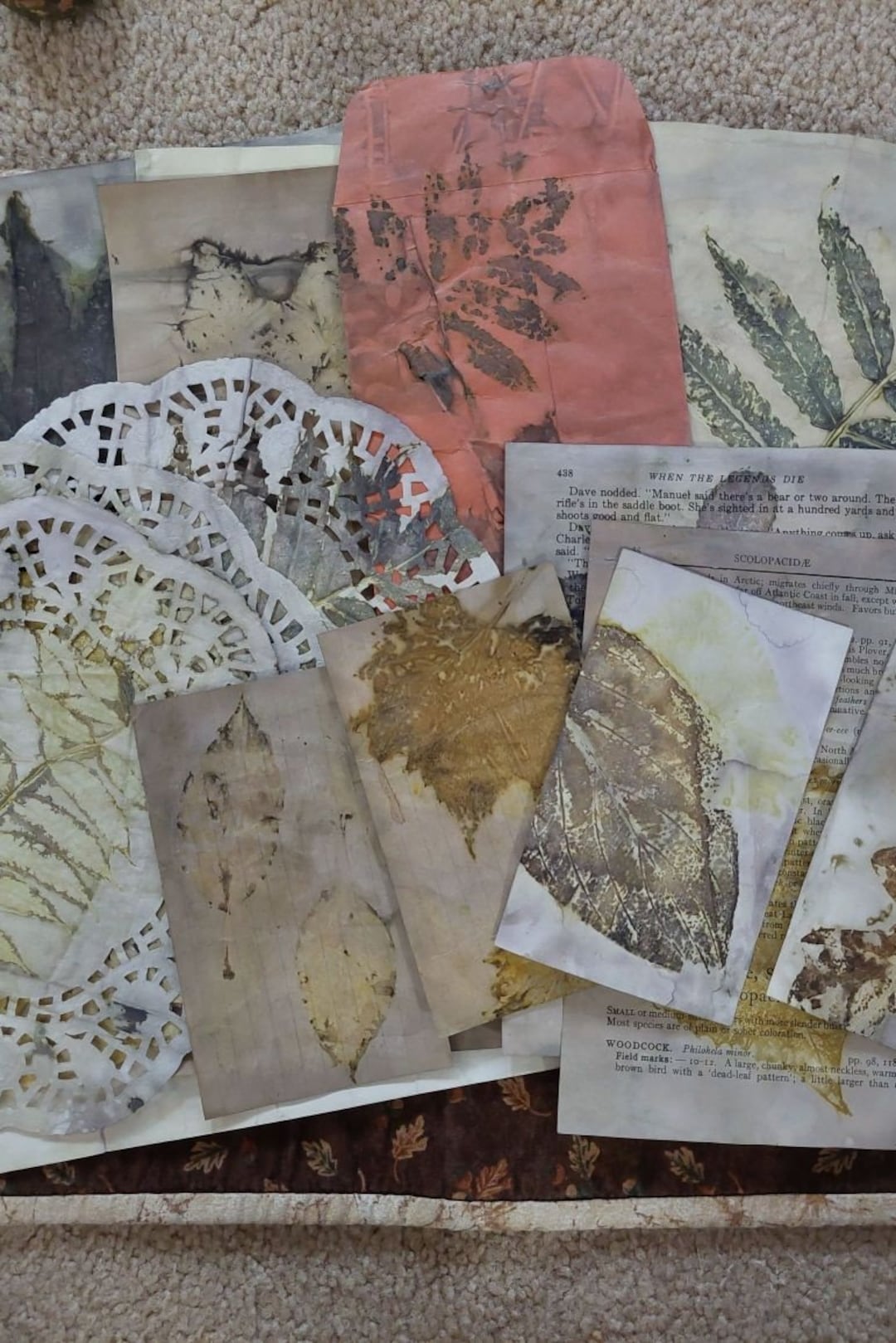 Handmade Eco Dyed Paper Pack (B) - Etsy