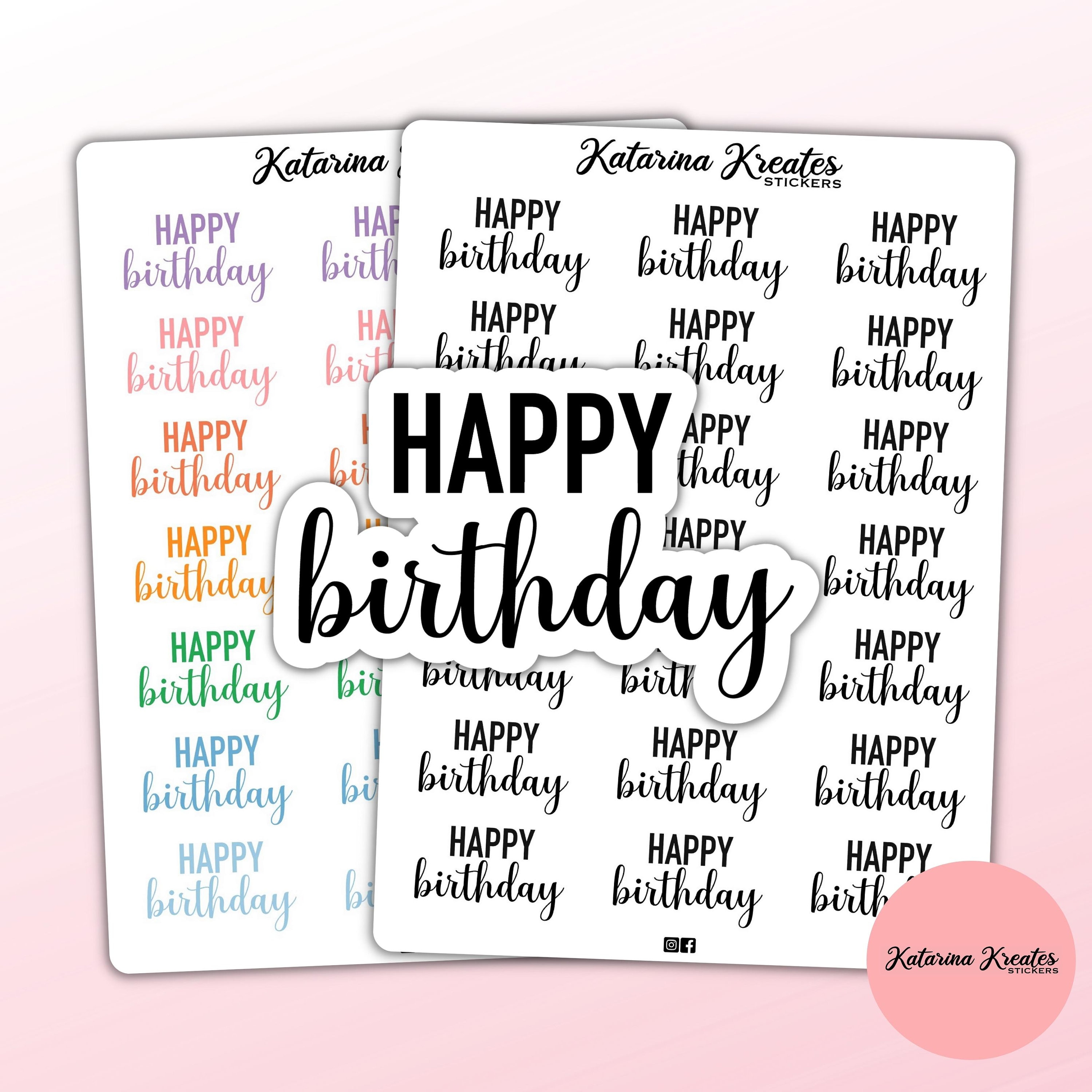 Happy Birthday Script Sticker - Etsy