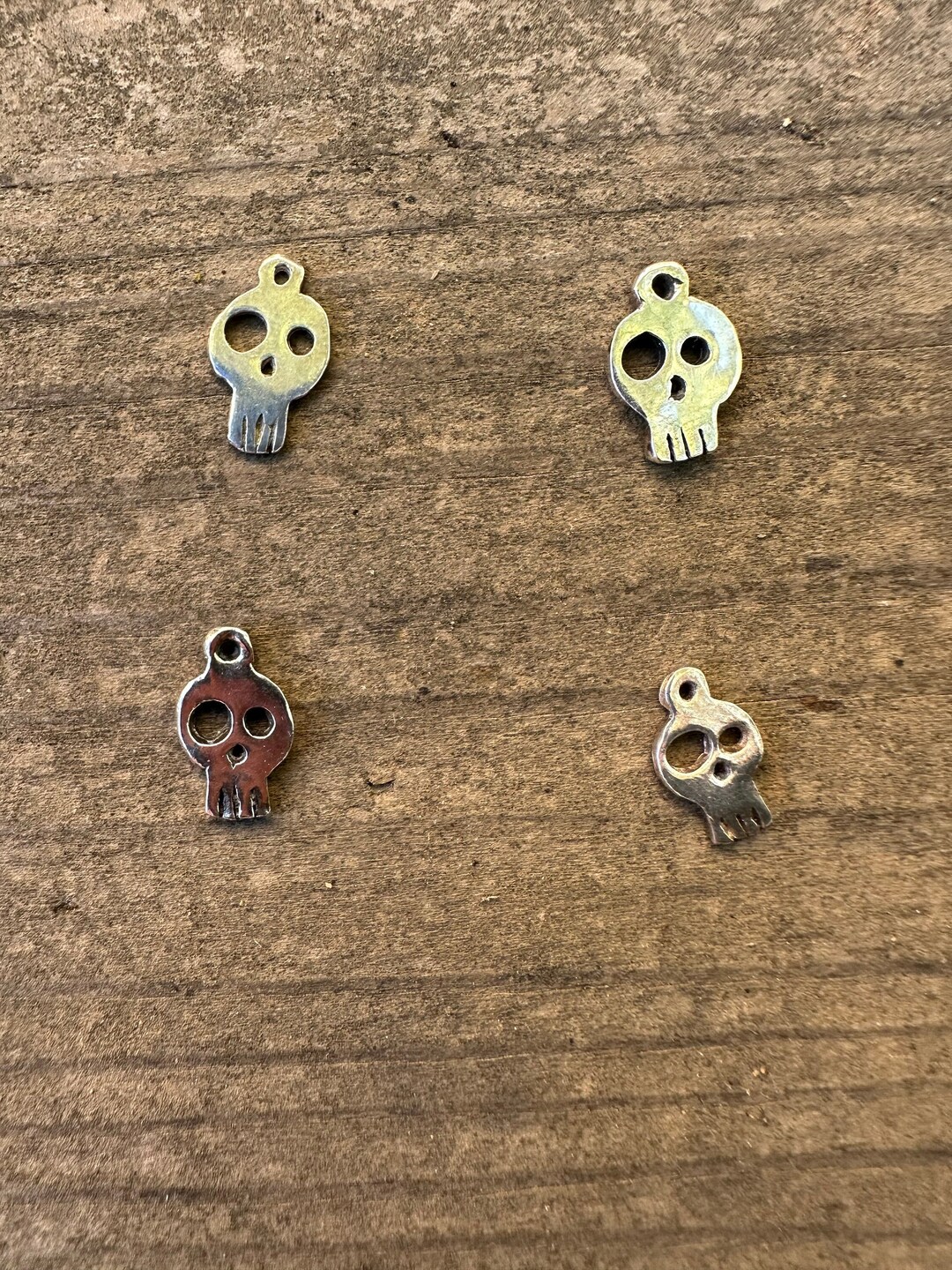 Rustic Zombie Skull Charms - Hand Sculpted Pmc Fine Silver Charms - Etsy