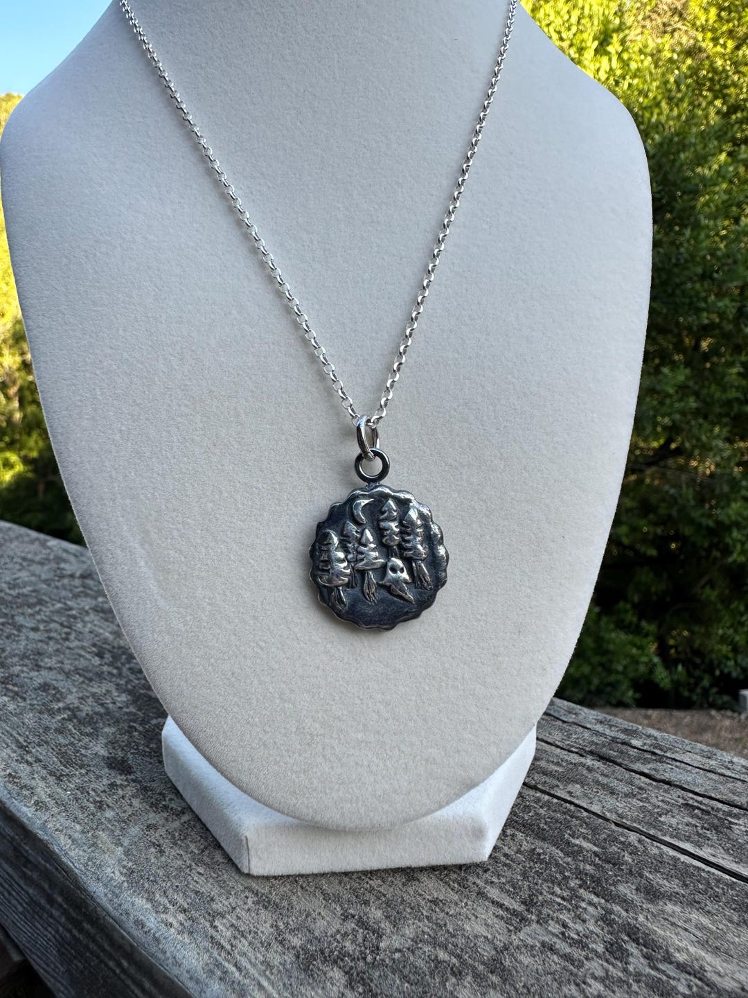 Haunted Forest Ghost PMC Silver Necklace - Etsy