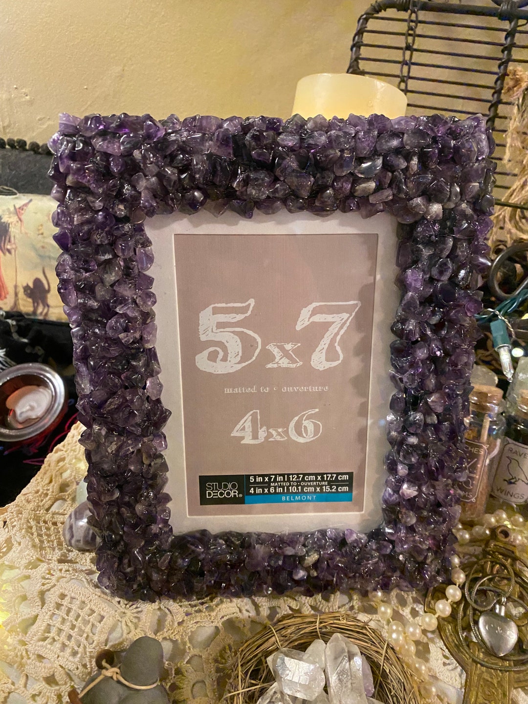 Amethyst Crystal Frame 5x7 - Etsy