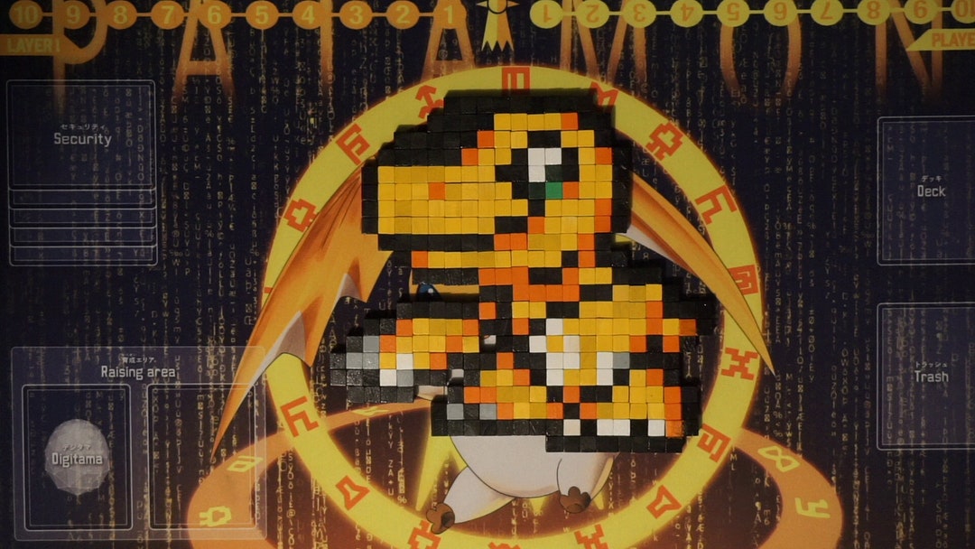 Agumon Digimon Wooden Pixel Art Sign - Etsy