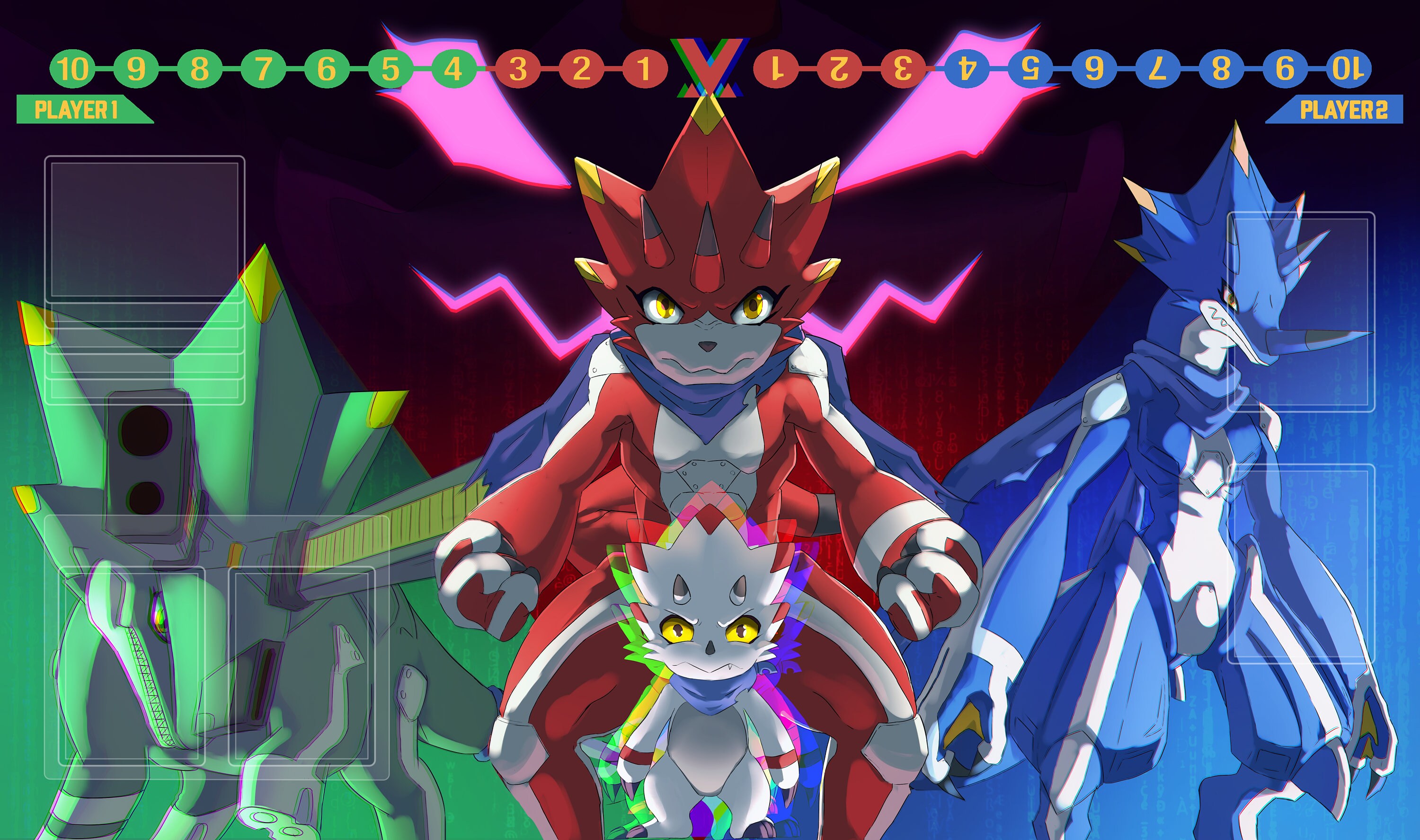 Gammamon RGB Single Player Playmat Digimon Card Game TCG - Etsy