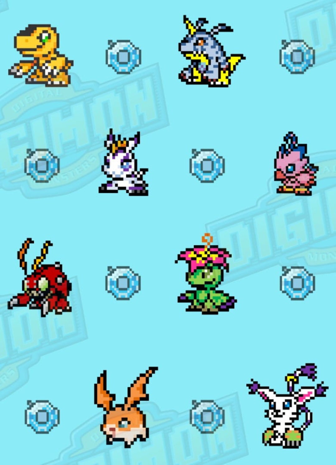 Digimon Pixel Art Card Sleeve 60ct Standard Size - Etsy