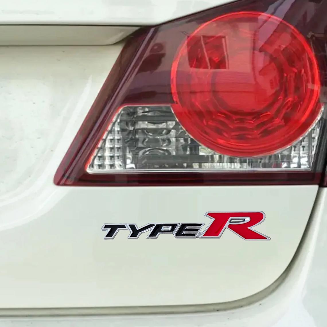 Chrome Car Emblem Type R Red Badge Decal Self Adhesive Sticker 3D NEW ...