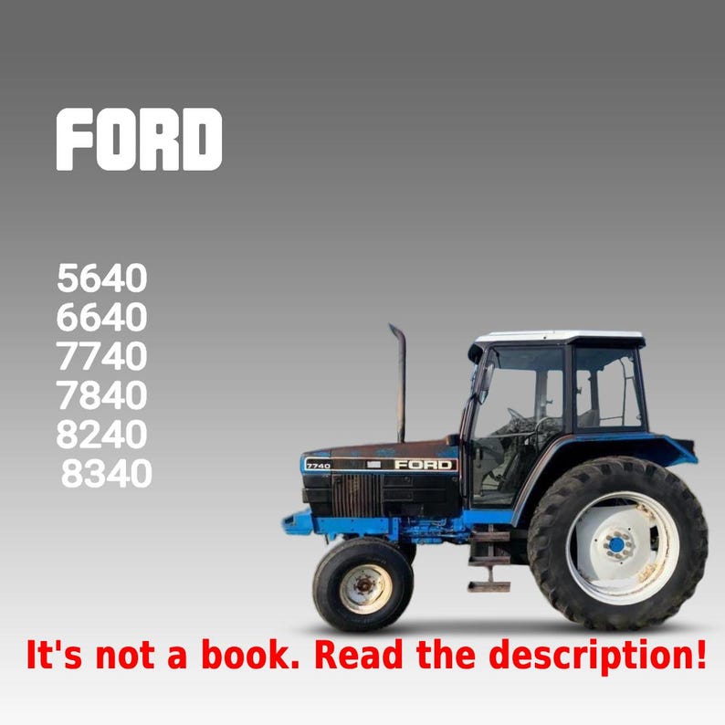 Ford 5640 6640 7740 7840 8240 8340 Tractors Repair Manual - Etsy