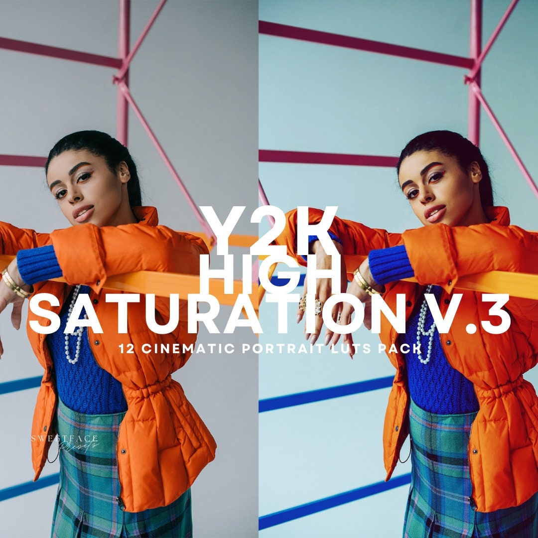 12 Y2K High Saturation Luts V.3 Color Grading 12 LUT Presets for Black ...