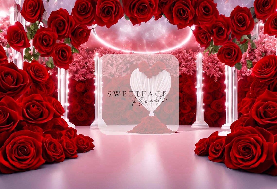 Valentine's Day Red Wedding Digital Backdrop, Maternity Backdrops ...