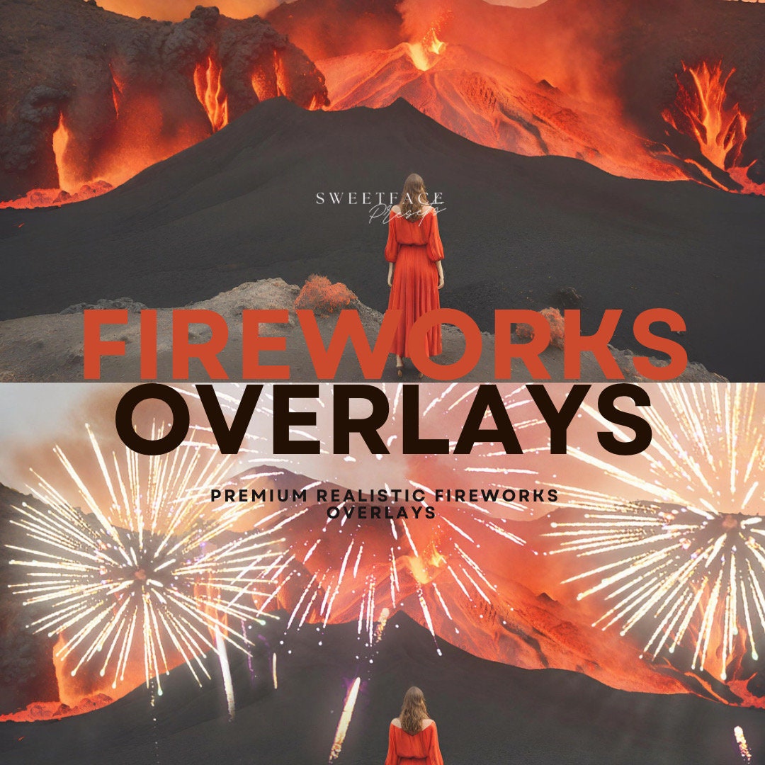 100 Realistic Fireworks Overlays, Fireworks Overlays, JPG Overlays ...