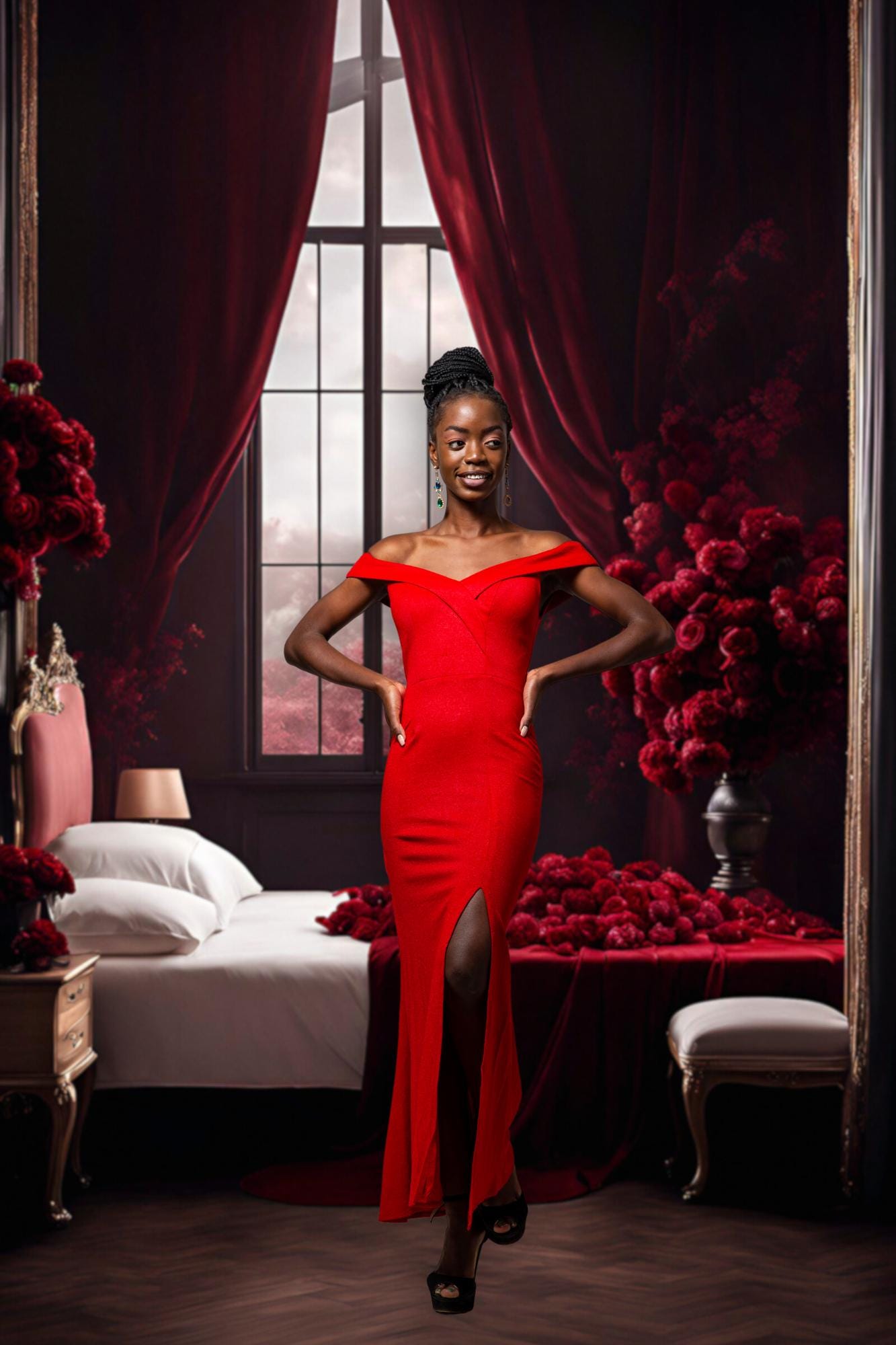 Romantic Red Backdrops Bundle, Wedding Backdrops, Boudoir Backdrops ...