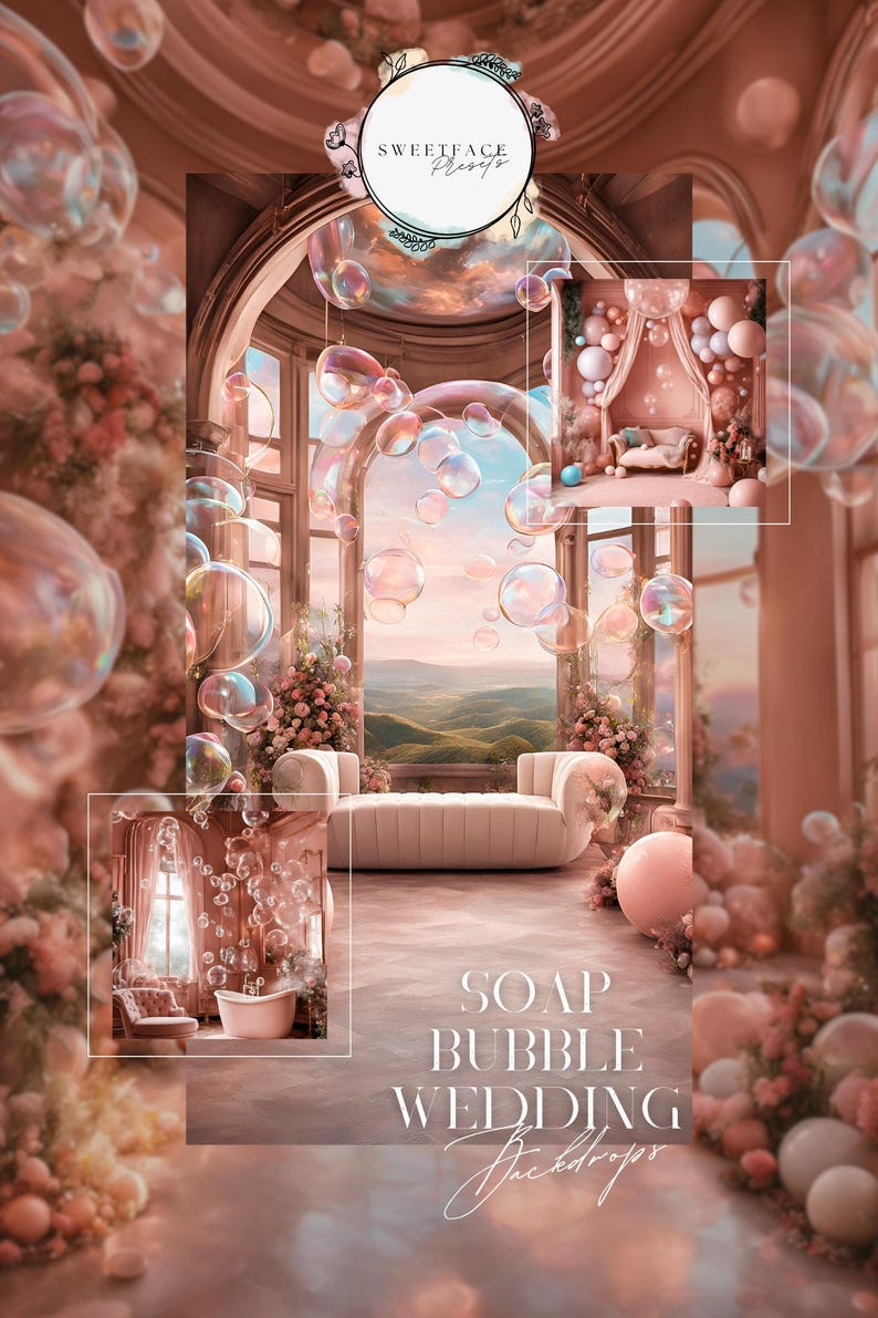Enchanting Soap Bubbles Wedding Backdrops Bundle- Soap Bubbles Backdrop ...