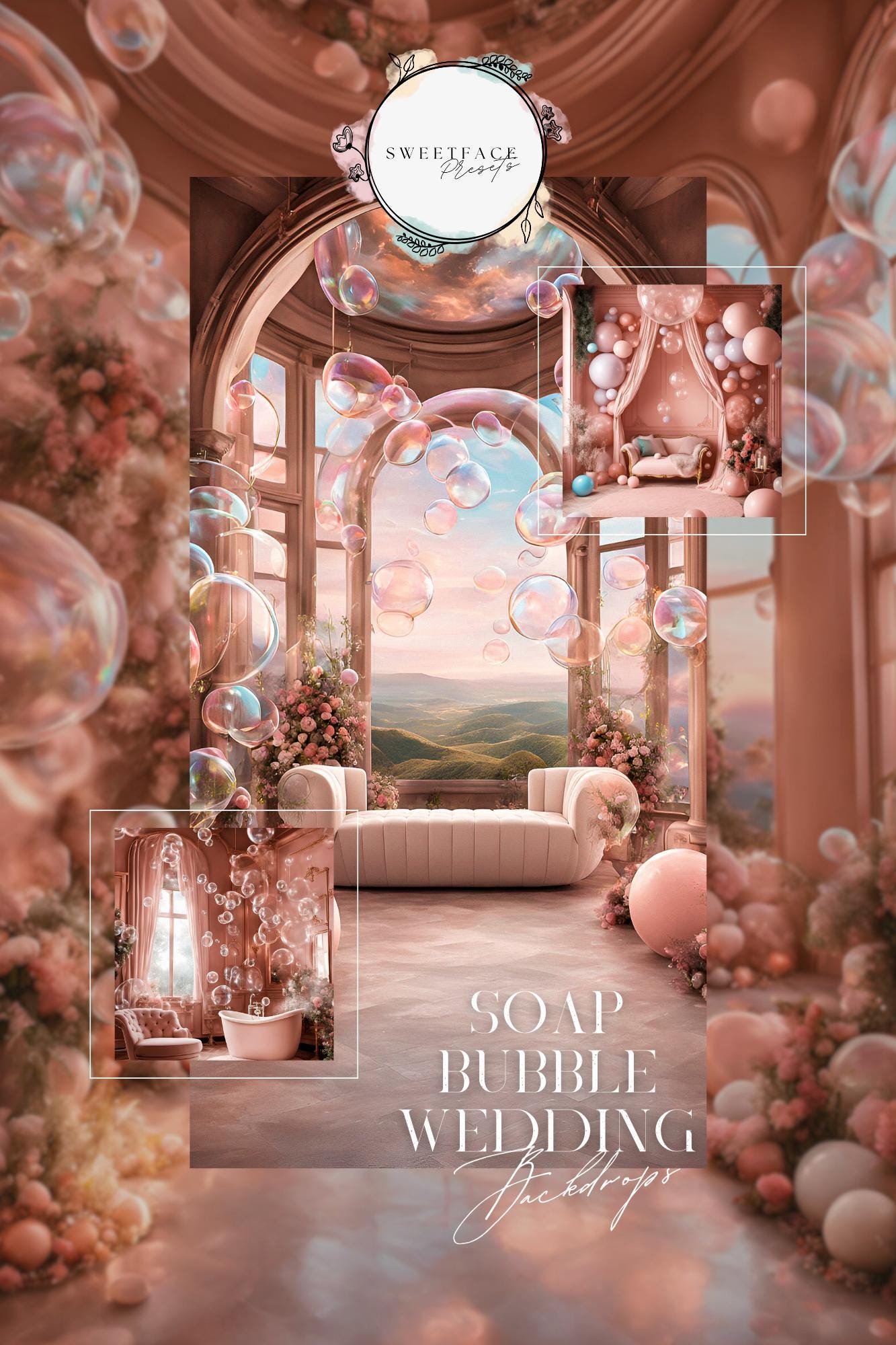 Enchanting Soap Bubbles Wedding Backdrops Bundle- Soap Bubbles Backdrop ...