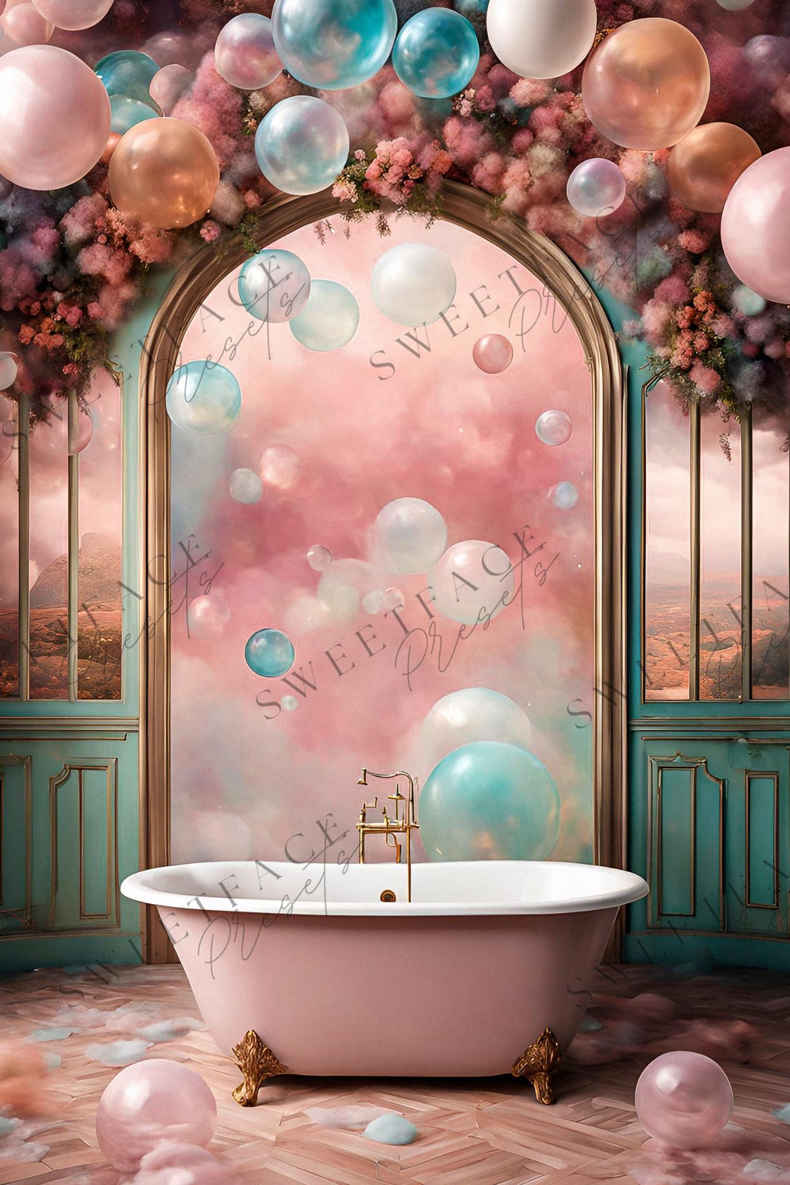 Bubble Bath Backdrop Bundle, Bubble Bath Background, Wedding Backdrop ...