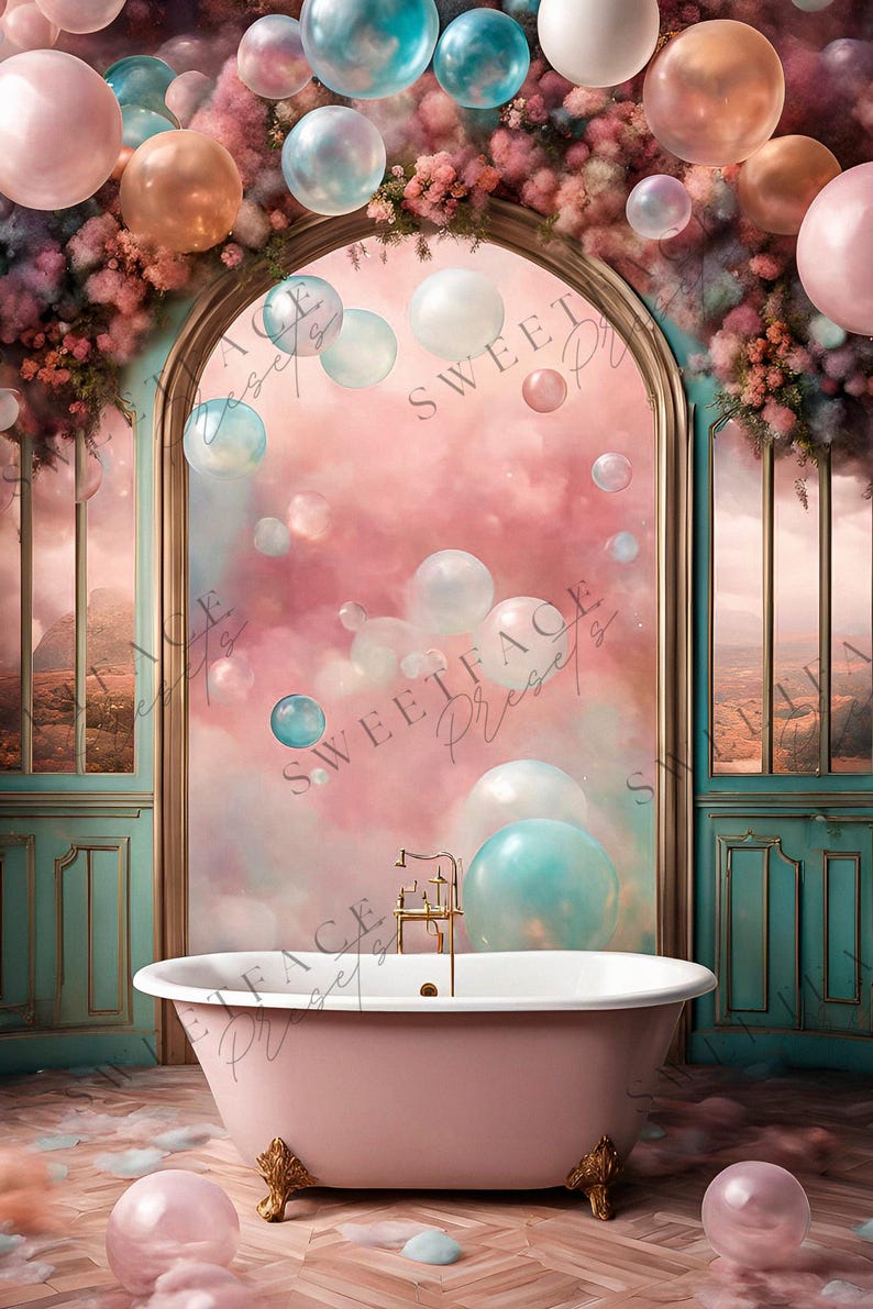 Bubble Bath Backdrop Bundle, Bubble Bath Background, Wedding Backdrop ...