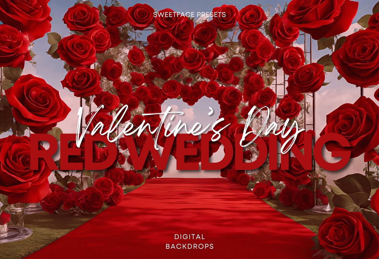 Valentine's Day Red Wedding Digital Backdrop, Maternity Backdrops ...