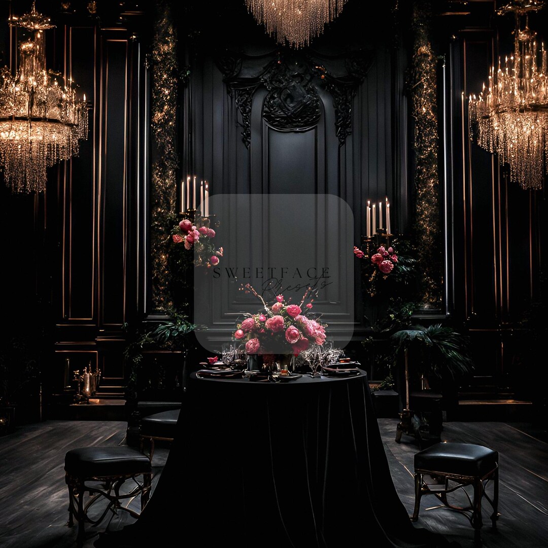 All Black Everything Digital Backdrop, Maternity Backdrop, Wedding ...