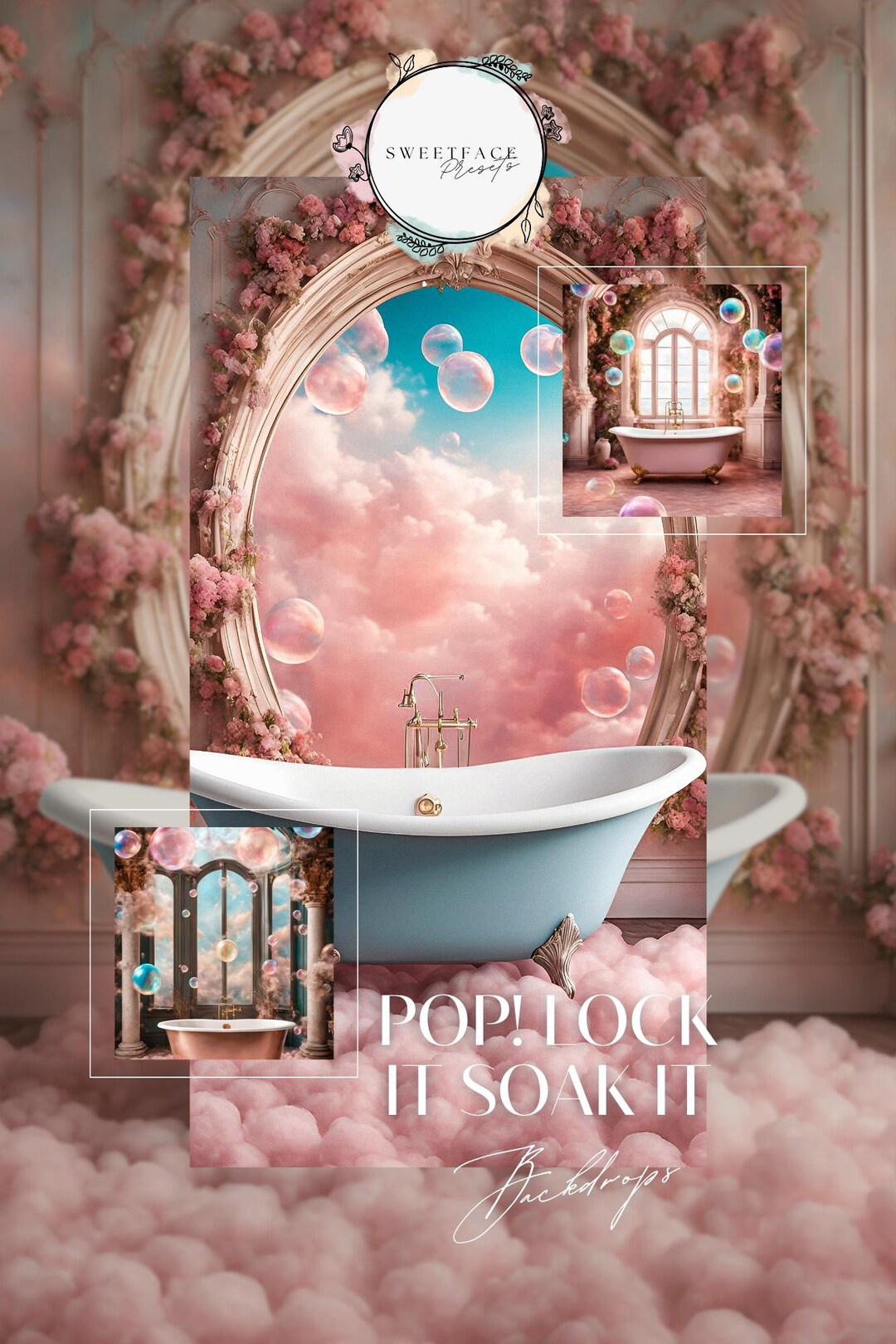 Bubble Bath Backdrops Bundle, Bubble Bath Backdrops, Wedding Backdrop ...