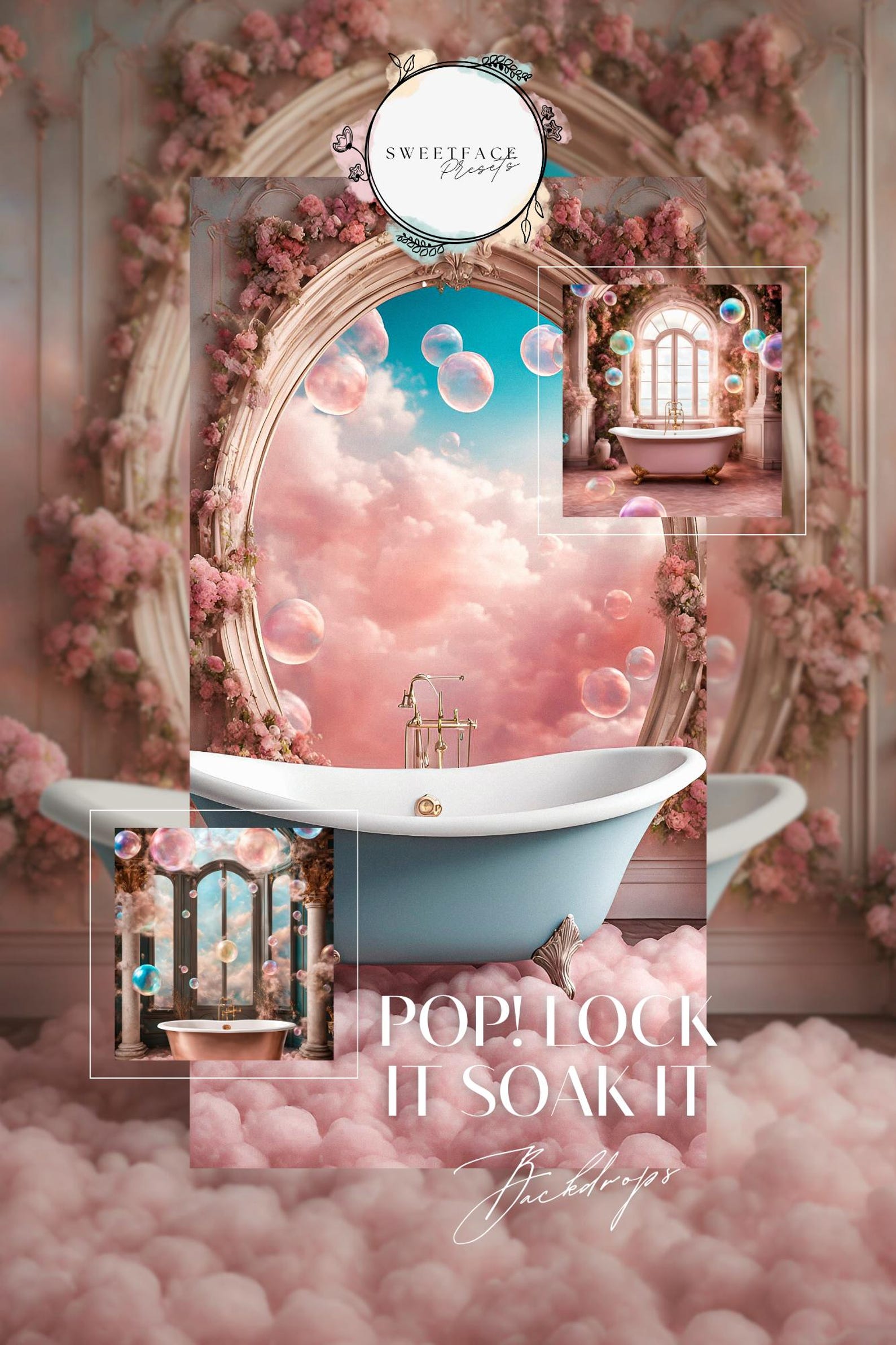 Bubble Bath Digital Backdrops, Soothing Photography (digital Download ...
