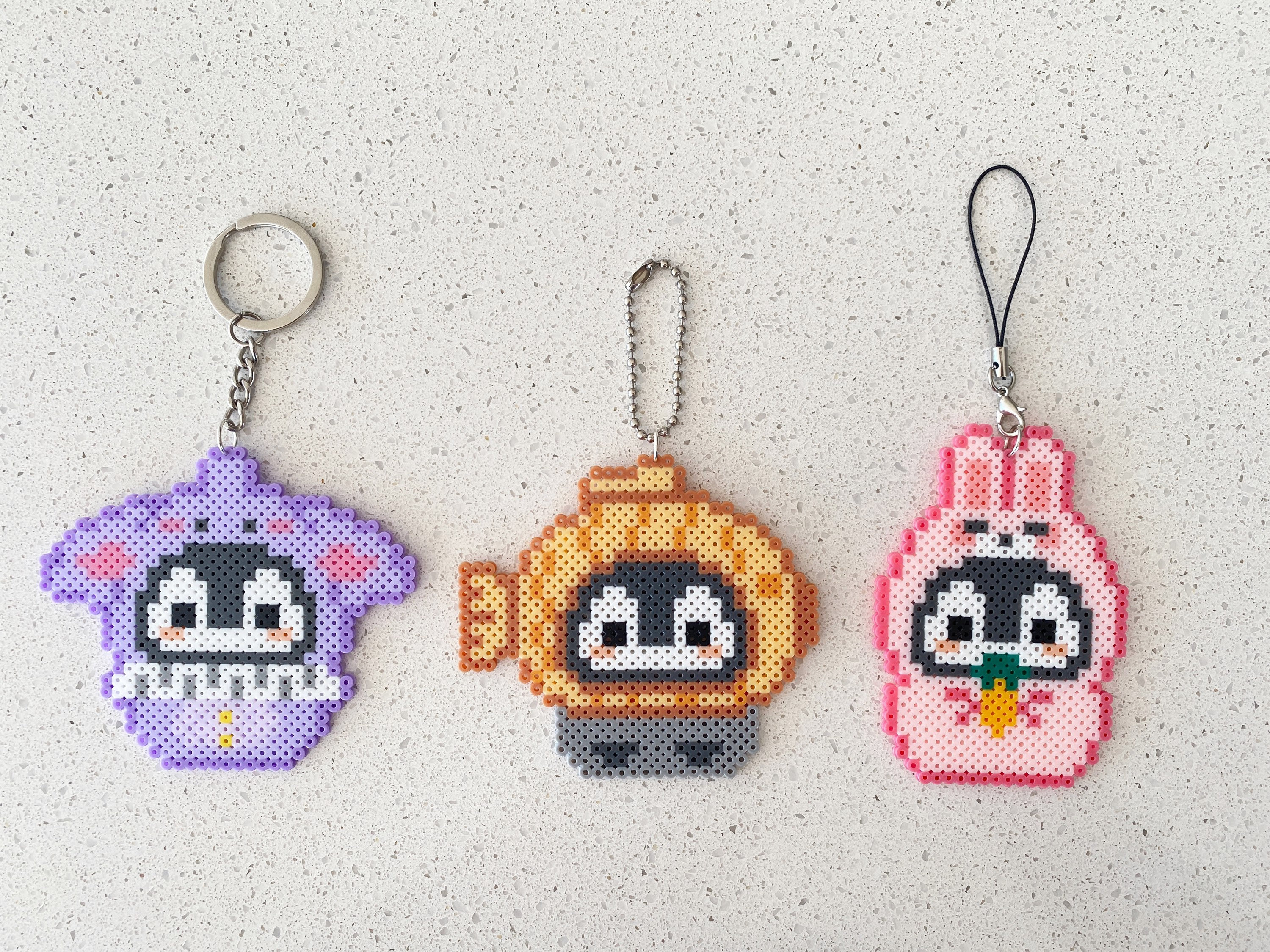 Cute Penguins-pixel Perler Beads Art, Can Be Fridge Magnet, Keychain ...