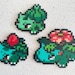 Bulbasaur, Ivysaur and Venusaur Pokémon pixel Perler Beads Art, Can Be ...
