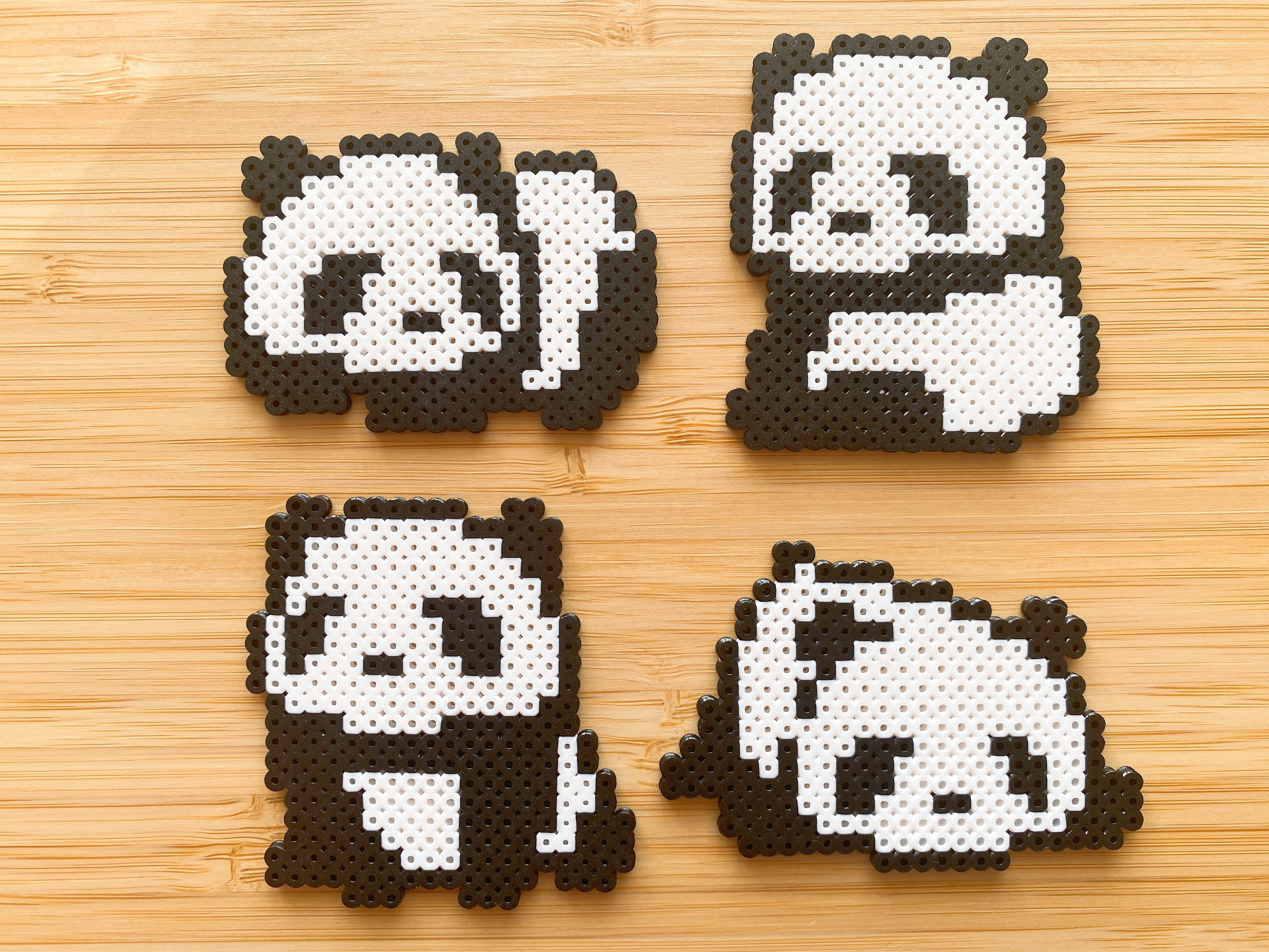 Cute Panda 8bit Pixel Perler Beads Art, Can Be Fridge Magnet, Phone ...