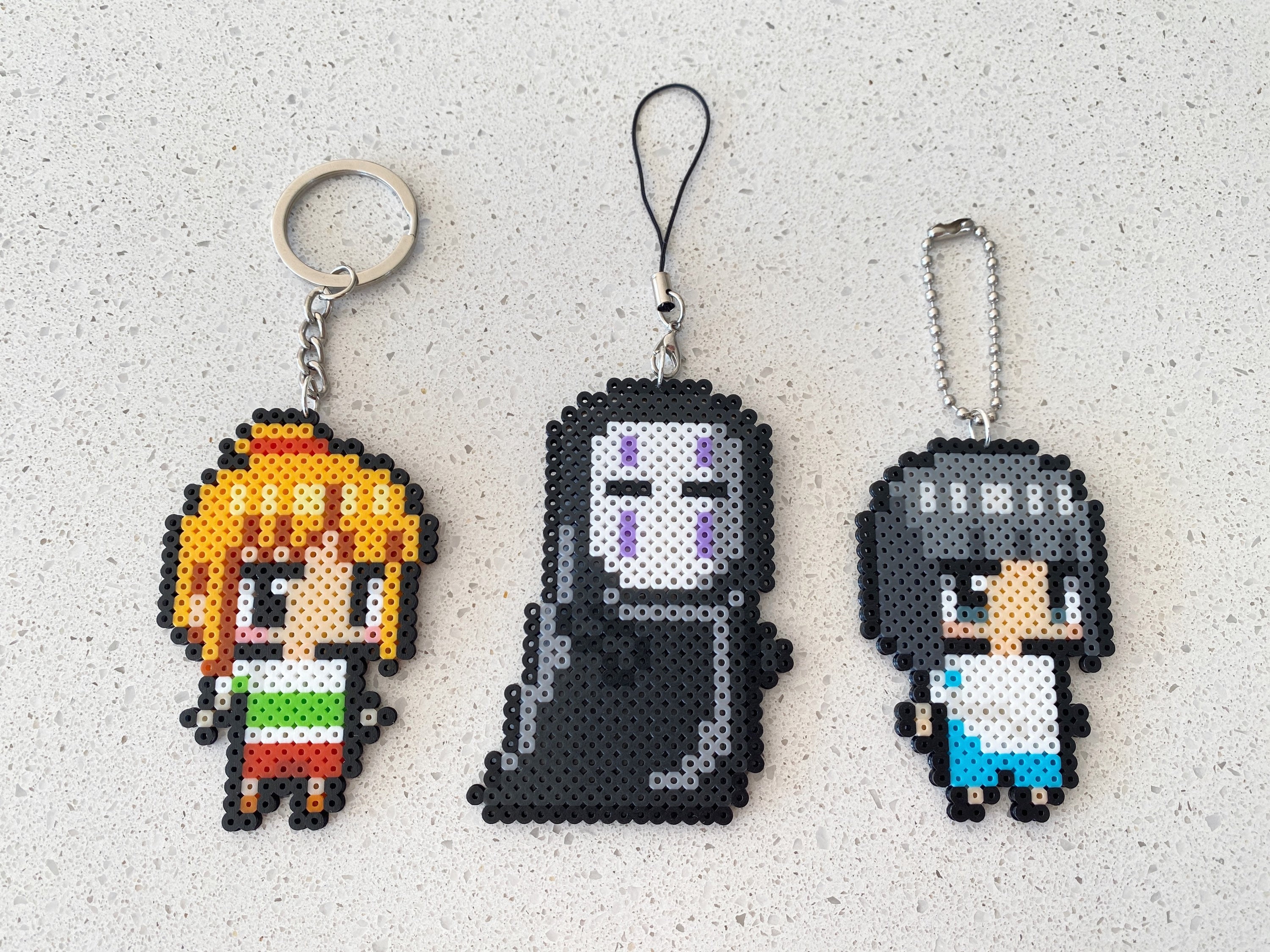 Spirited Away Characters Sen, Haku and No-face Pixel Perler Beads Art ...