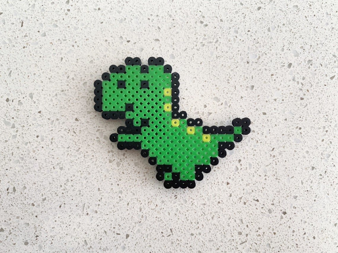 Little Dinosaurs Pixel Perler Beads Art Can Be Fridge | Etsy